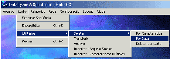 Deletar dados por Característica, Data ou Parte